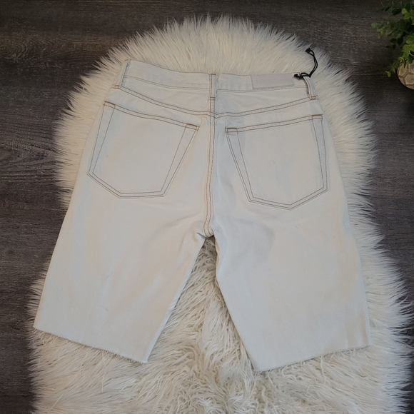 Re/Done | Shorts | Redone The 8s Long Short Raw Hem Bleach White Denim ...